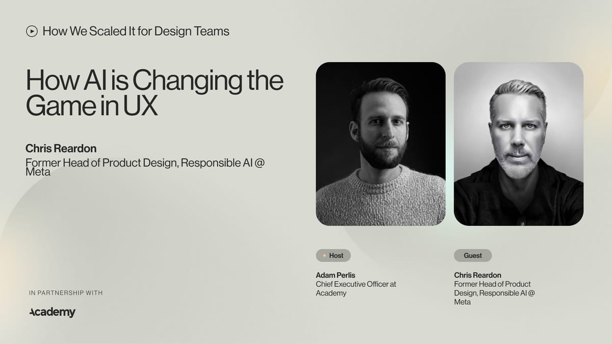 Podcast: How AI is Changing the Game in UX — Chris Reardon, ex Head of ... Podcast: How AI is Changing the Game in UX — Chris Reardon, ex Head of ...